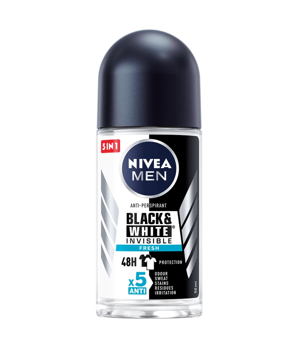 NIVEA ROLL-ON MEN 50ML BLACK&WHITE INVISIBLE FRESH 85970