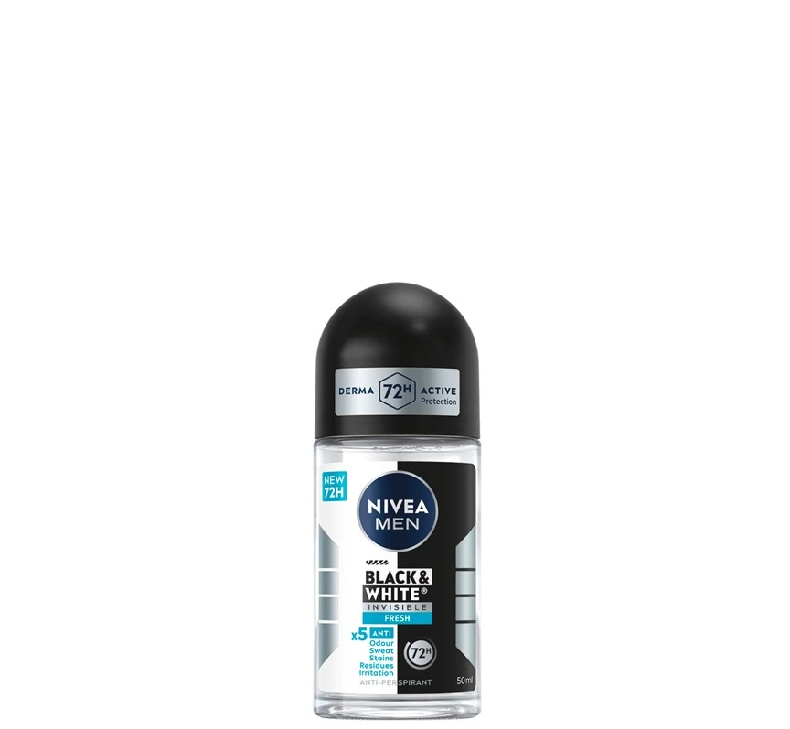 NIVEA ROLL-ON MEN 50ML BLACK&WHITE INVISIBLE FRESH 85970