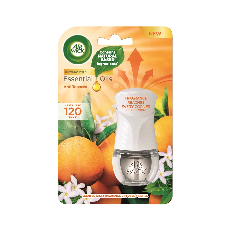 AIRWICK ELEKTRIČNI KOMPLET 19ML ANTI TOBACCO ORANGE