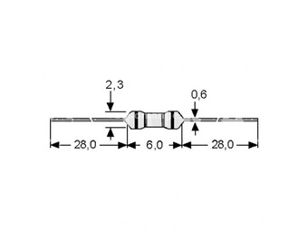 OTPORNIK UGLJENI 5% 1,8M 1/4W OTP1/4W1,8M