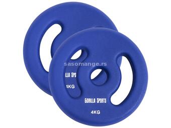 Set od 2 gumirana tega 30 mm (2 x 4 kg)