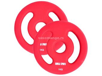 Set od 2 gumirana tega 30 mm (2 x 1 kg)