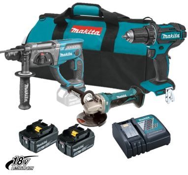 MAKITA SET LXT ALATA 1 DHR202Z, DDF482Z, DGA452Z , DC18RC BL1830B, BL1850B 18V