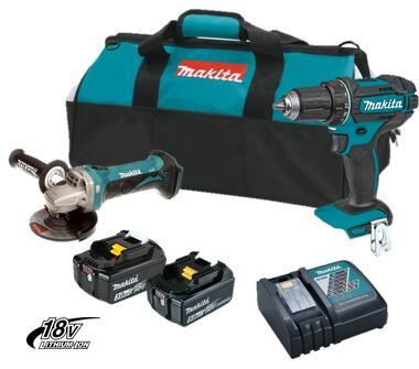 MAKITA SET LXT ALATA 3 DDF482Z, DGA452Z, DC18RC BL1830B, BL1850B 18V