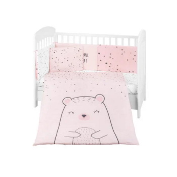 Kikka Boo posteljina sa ogradicom 60/120 6/1 Bear with Me pink