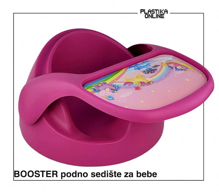 BOOSTER podno sedište za bebe sa poslužavnikom – roze