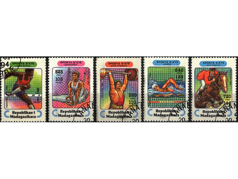 kt537, 20. sept.1994. Madagaskar M1709-15 -o- 5/7