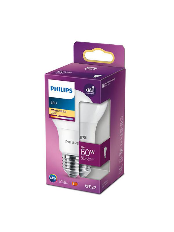 PHILIPS SIJALICE Philips LED sijalica 8W (60W) A60 E27 WW 2700K FR ND 1PF/10