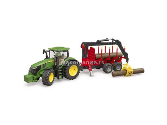 Bruder traktor John deere 7R 350 sa prikolicom za drva ( 031541 )