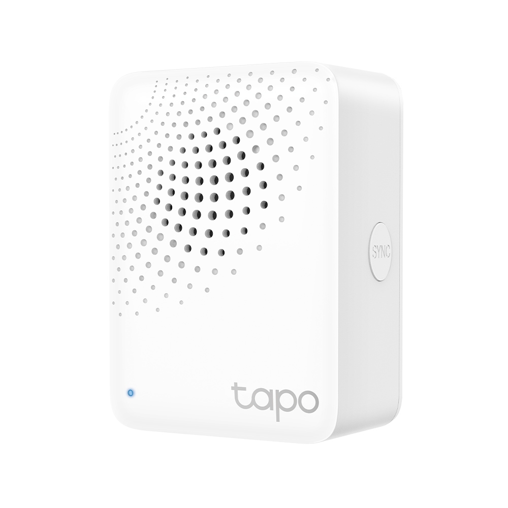 TP-Link Tapo H100 Smart IoT Hub sa zvonom, WiFi 802.11b/g/n, udaljeni pristup, povezivanje do 64 Tapo uređaja (senzora, smart dugmadi, TRV), alarm, kučno zvono (19 melodija), Tapo app