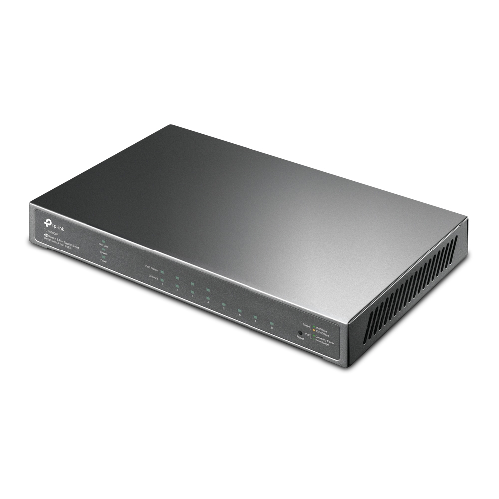 TP-Link TL-SG2008P Omada PoE+ upravljiv cloud svič 8 x 10/100/1000Mb/s / 4 PoE 802.3at/af do 62W, VLAN, SNMP, RMON, L2~L4 QoS, IGMP, ACL, port security, Zero-Touch Provisioning, Web / iOS / Androi...