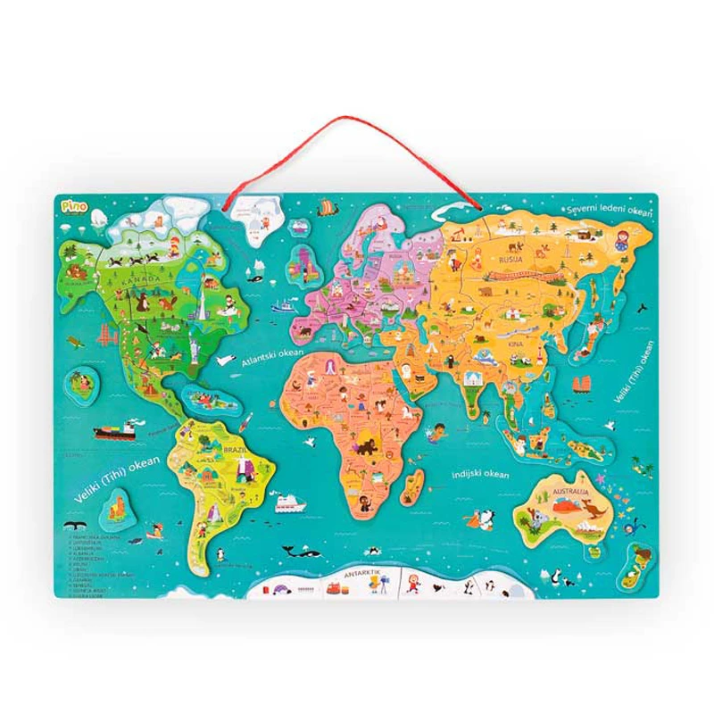 Pino igračka za decu Magnetna mapa sveta