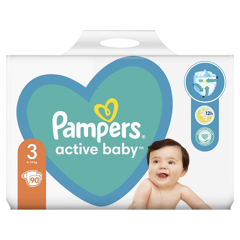 Pampers active baby-dry pelene 4-9kg 90kom