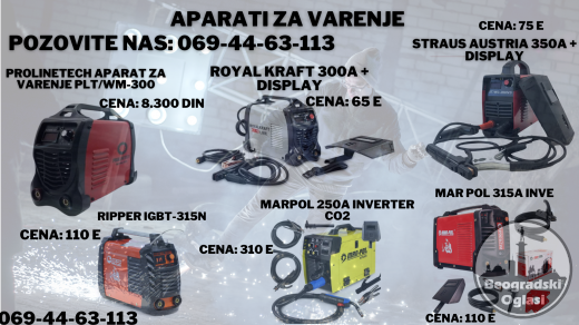 Aparati za varenje STRAUS, Royal, Prolinetech, Marpol