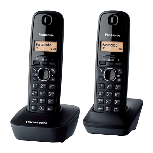 PANASONIC DECT KX-TG1612FXH Duo Bežični telefon, Crna