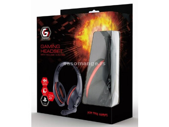 GHS-05-R Gembird Stereo gejmerske slusalice sa mikrofonom+volume kontrolom 3.5mm RED