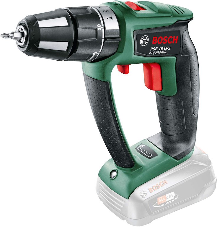 Akumulatorska vibraciona bušilica-odvrtač Bosch PSB 18 LI-2 Ergonomic, solo, 06039B0302