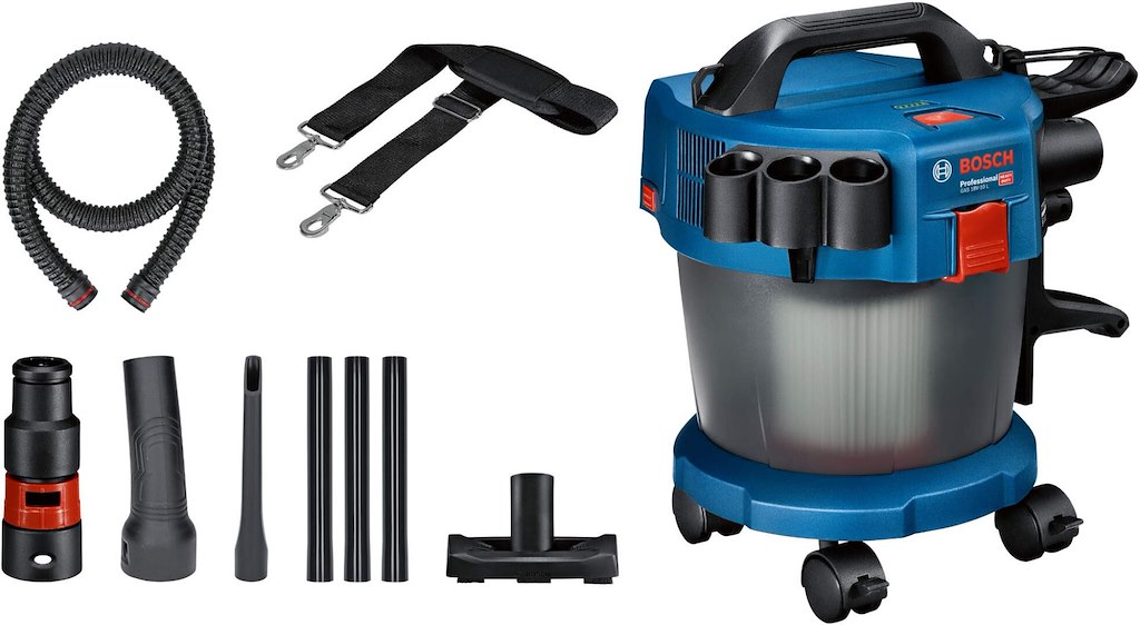 Akumulatorski usisivač Bosch GAS 18V-10 L + set pribora; bez baterije i punjača, 06019C6302