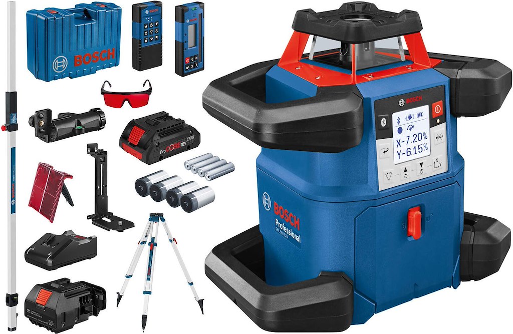 Rotacioni laser Bosch GRL 600 CHV + BT 170 HD + GR 240, 1 x 4,0Ah 18V ProCORE + prijemnik LR 60 + daljinski upravljač RC 6, 06159940P5