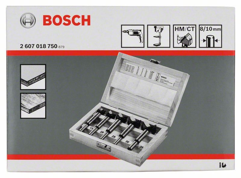 5-delni set burgija za majstore, tvrdi metal Bosch 2607018750