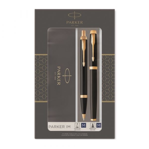 PARKER set Hemijska olovka+Naliv pero IM Black GT