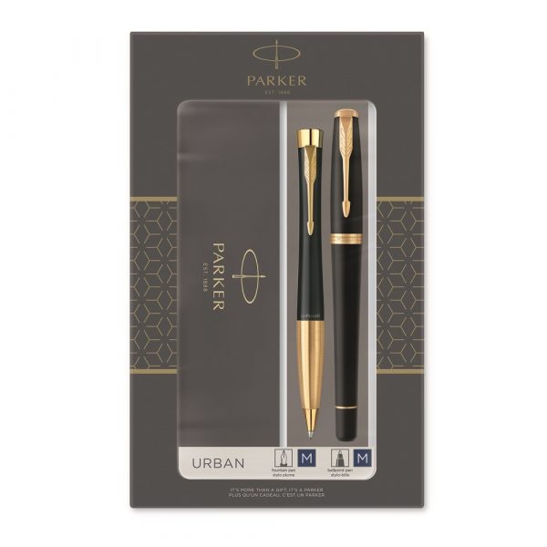 Parker poklon SET Urban Black Mat GT – Hemijska olovka+Roler