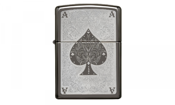 Zippo Black Ice w/ Ace Filigree