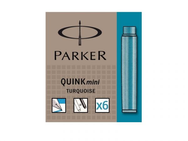 PARKER patrone mini QUINK turqiz 1/6