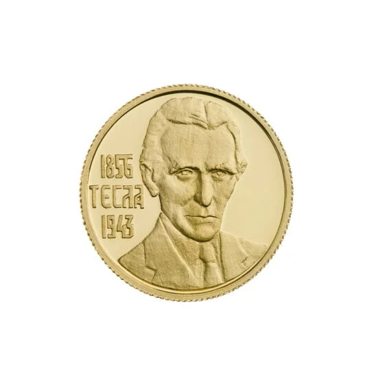 Zlatnik Nikola Tesla/revers Strujno kolo