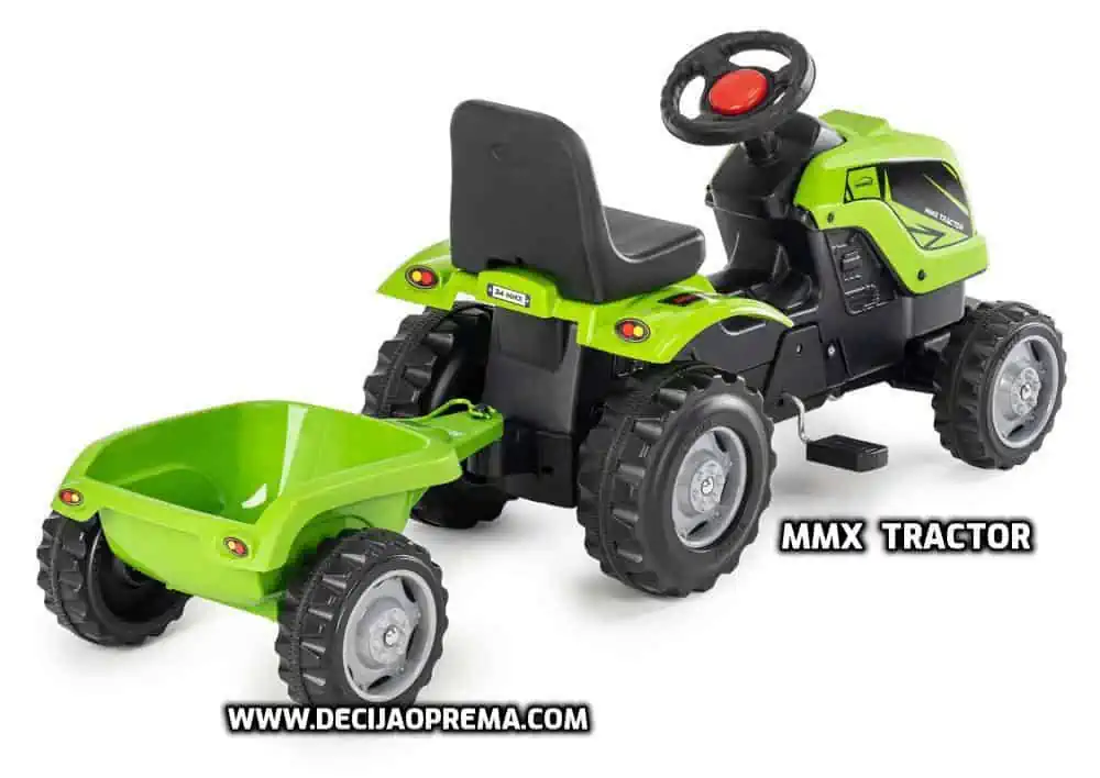 Traktor na pedale MMX sa prikolicom Zeleni