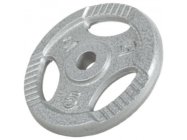 GORILLA SPORTS Teg od livenog gvožđa 5 kg (30 mm u sivoj boji)