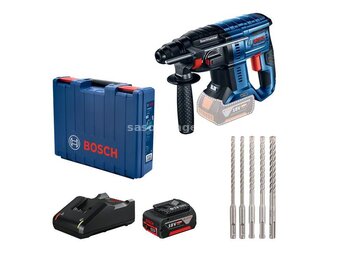 Bosch GBH 180-Li akumulatorska bušilica za beton SDS-Plus, 1x4.0Ah + set burgija 5 delova 18V