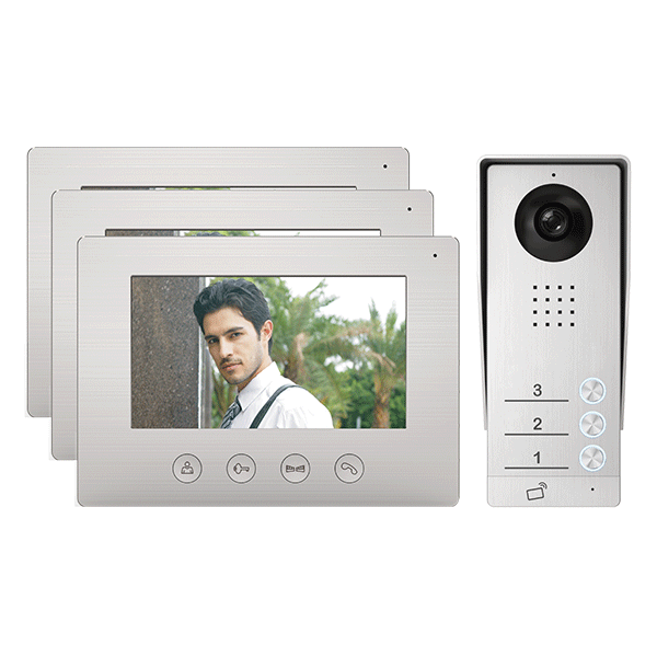 EL-A17 SMART TRIPLE CAMERA DOORBELL + 3 MONITORS