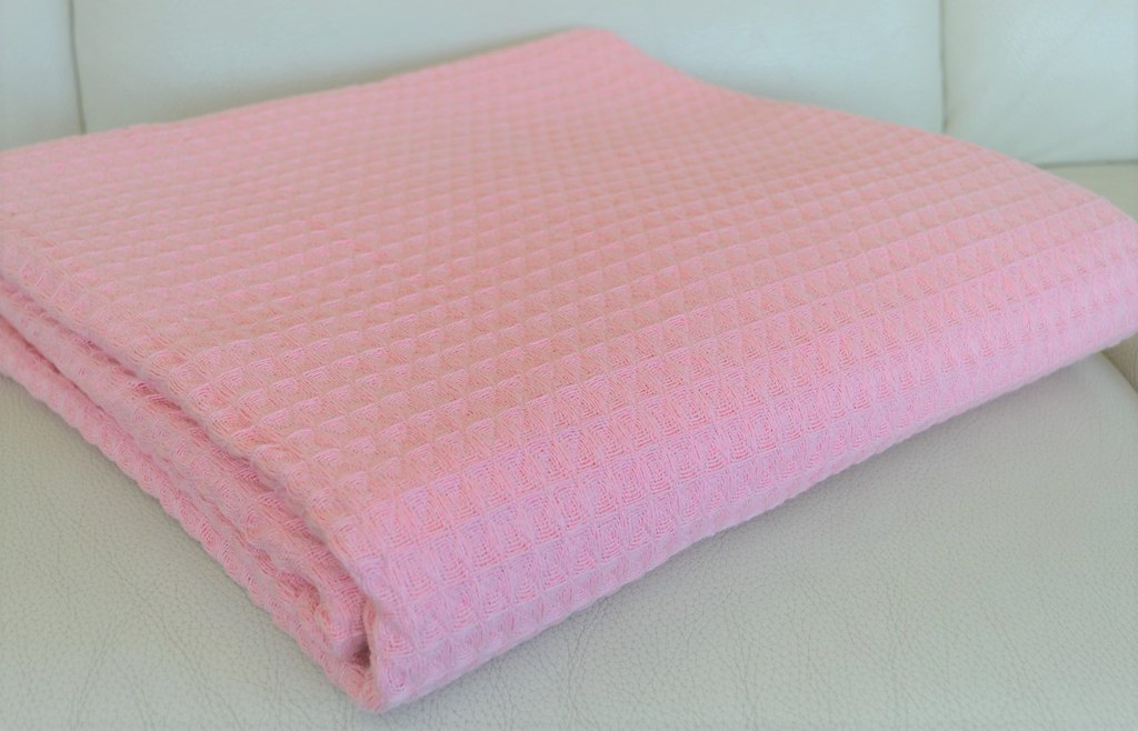 Pokrivač Waffle baby pink 150×230