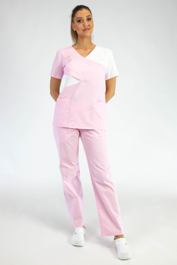 Medicinska uniforma ženska MEDIC M-3 Roze / Bela