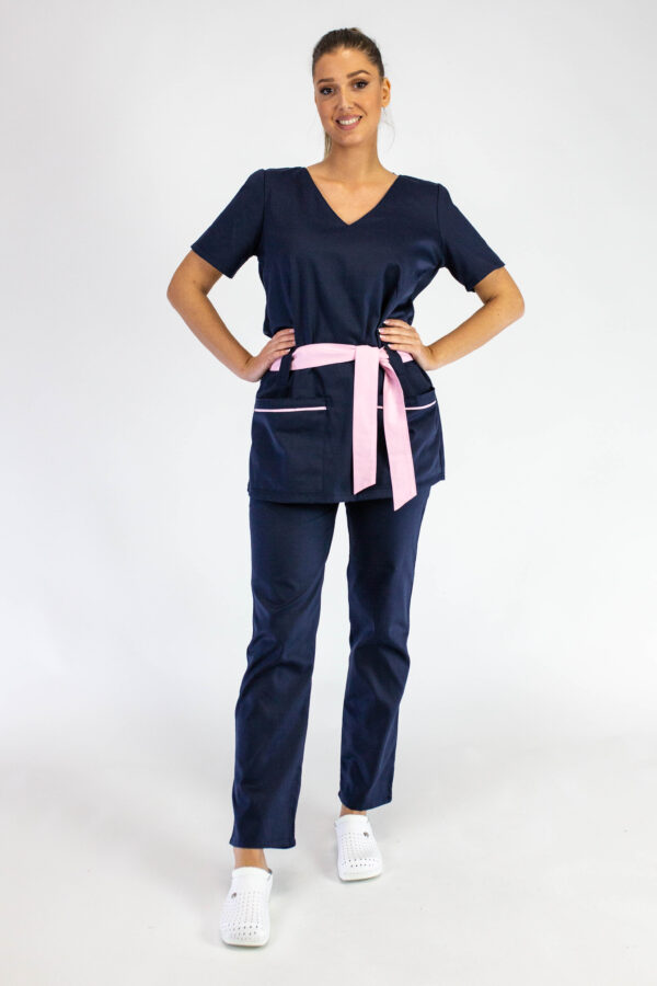 Medicinska uniforma ženska MEDIC M-4 Teget / Roze pojas