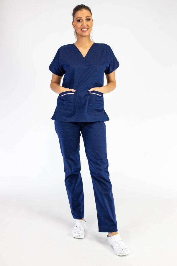 Medicinska uniforma ženska MEDIC M-2 Teget / Roze paspul