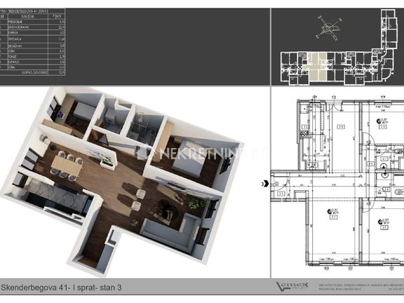 Trosoban 73.79 m² | Novogradnja | Dorćol