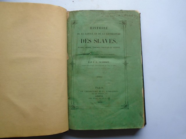 Histoire de la langue et de la littérature des Slaves,