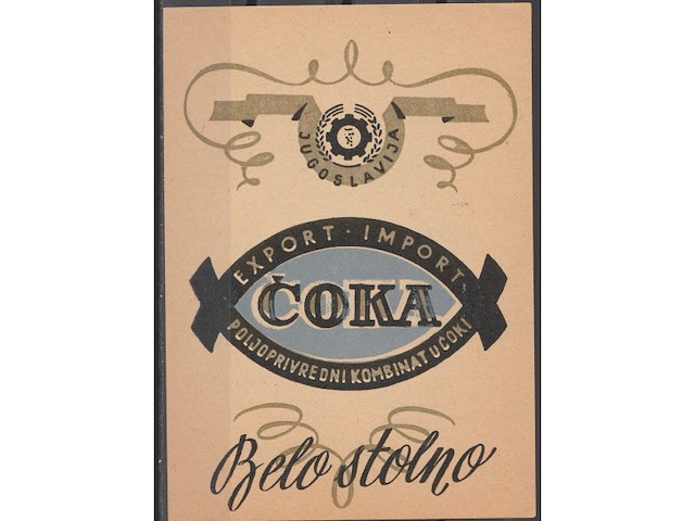 Etiketa za vino - Belo Stolno Coka
