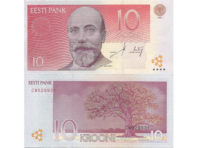 Estonija 10 kroni 2007. UNC