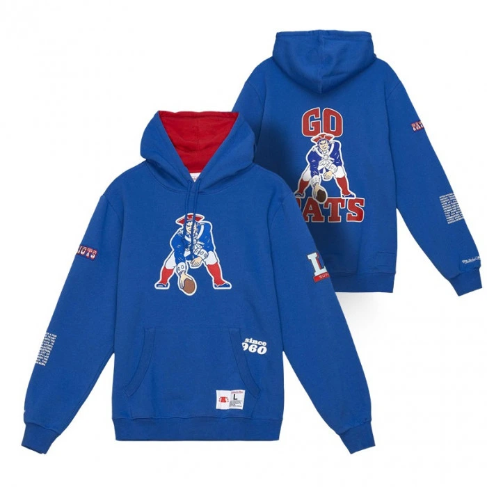 New England Patriots Mitchell and Ness Team Origins duks sa kapuljačom