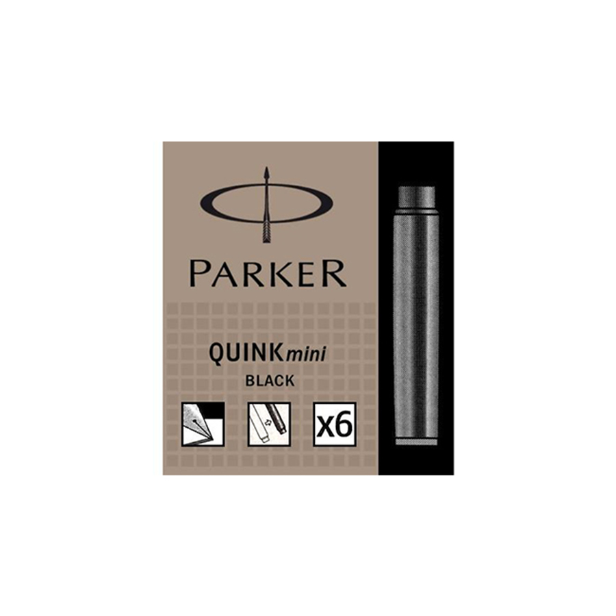 Parker patrone mini Quink Permanent Black 1/6