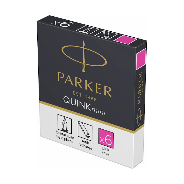 Parker patrone mini Quink pink 1/6