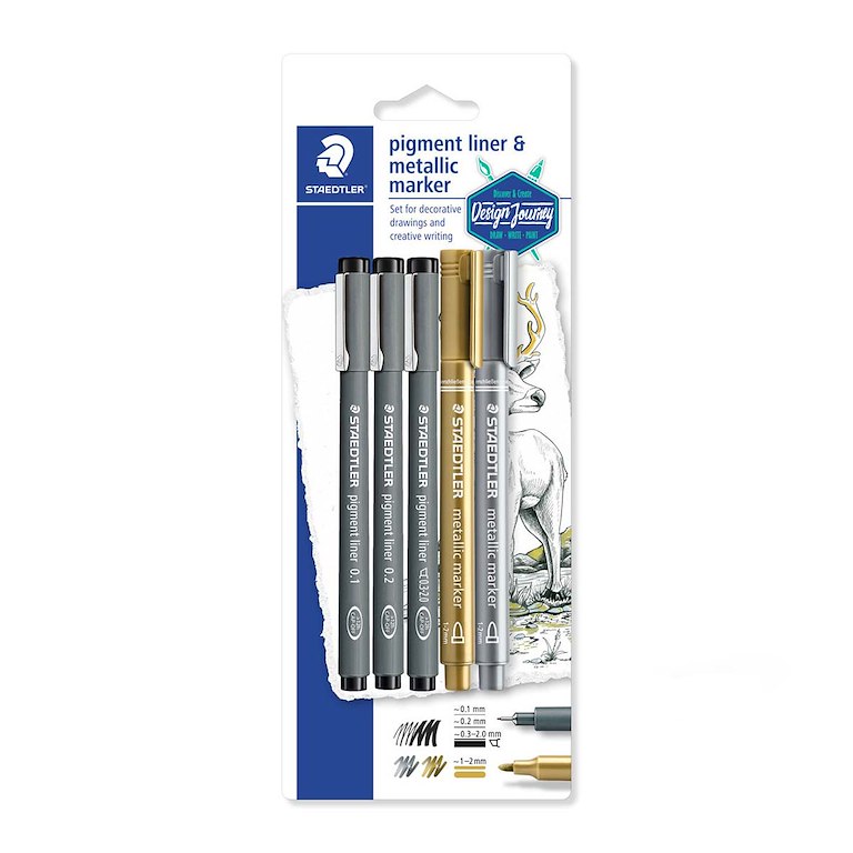 Staedtler set pigment lineri + markeri