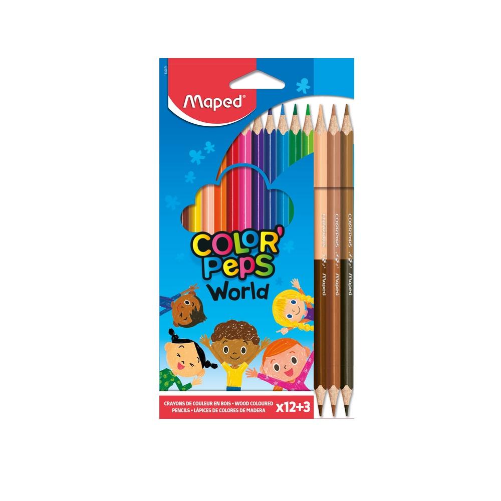 Drvene bojice Maped Color Peps 12+3 boje kože