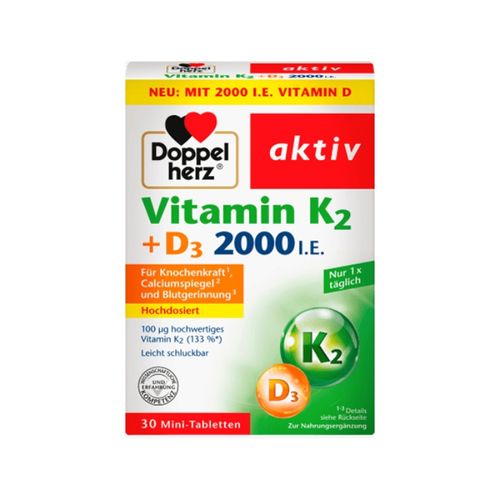 Doppelherz Aktiv D3 2000IU + K2 100mcg 30 tableta