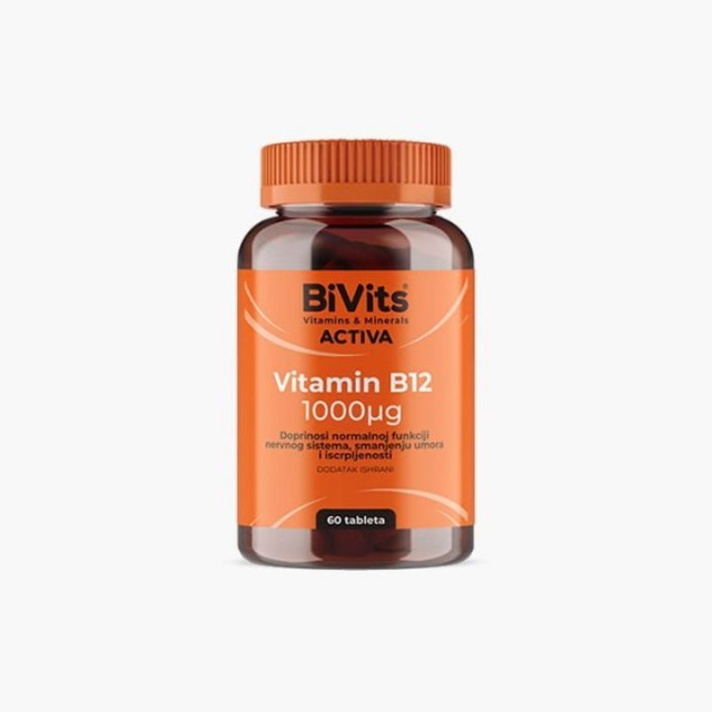 BIVITS ACTIVA VITAMIN B12 1000mcg tablete, 60kom