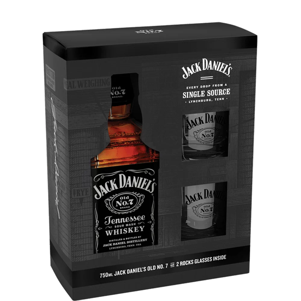 Jack Daniels GIFT pakovanje 2 čaše 0.70
