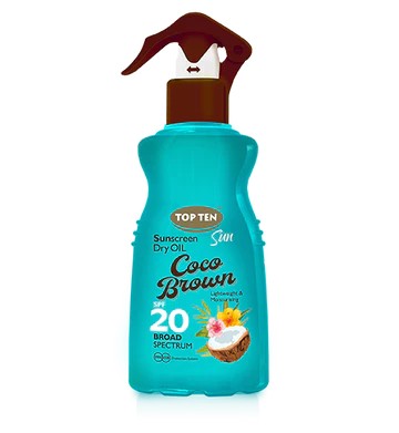 TOP TEN Coco Brown Glow Shimmer Sunscreen Lotion SPF30